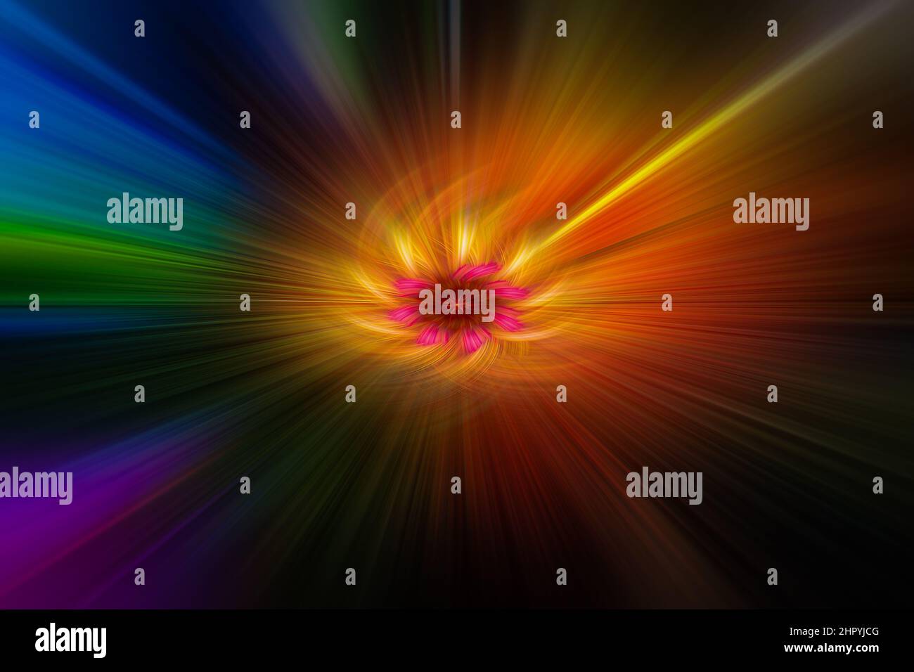 Illustration of colors explosion fractal flower abstract art Stock ...