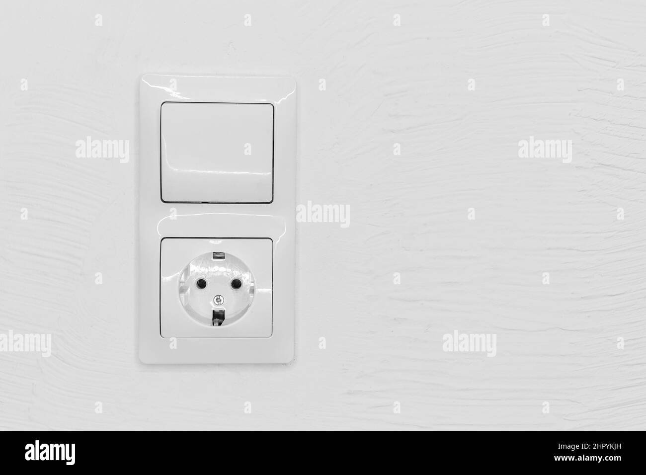 Socket and light off turn on button on the background of the switch ...