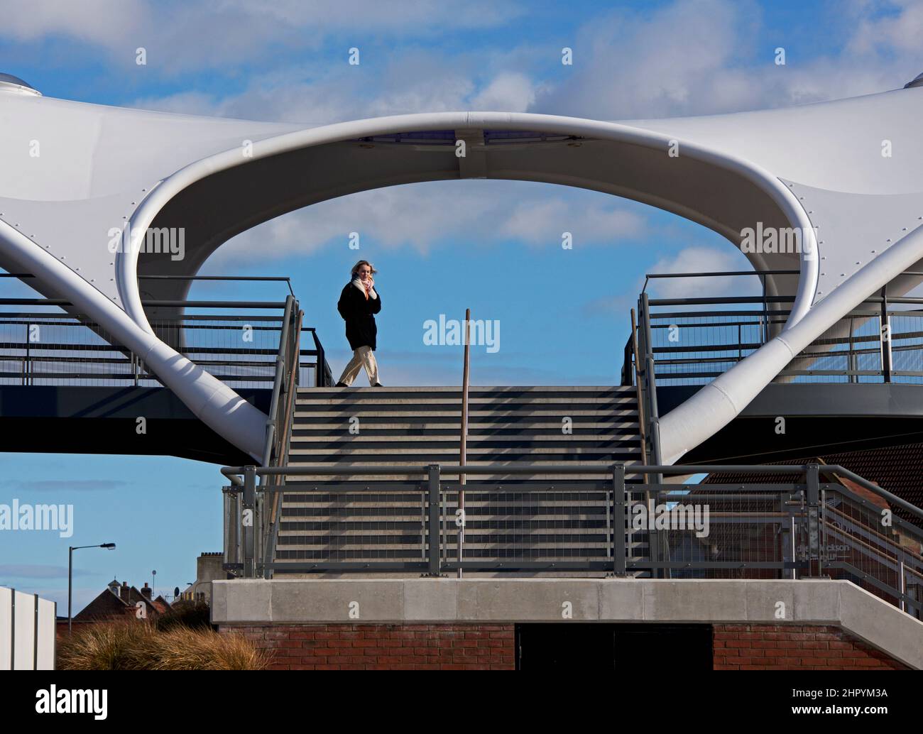The new footbridge over the busy A63 road, Hull, Humberside, East ...