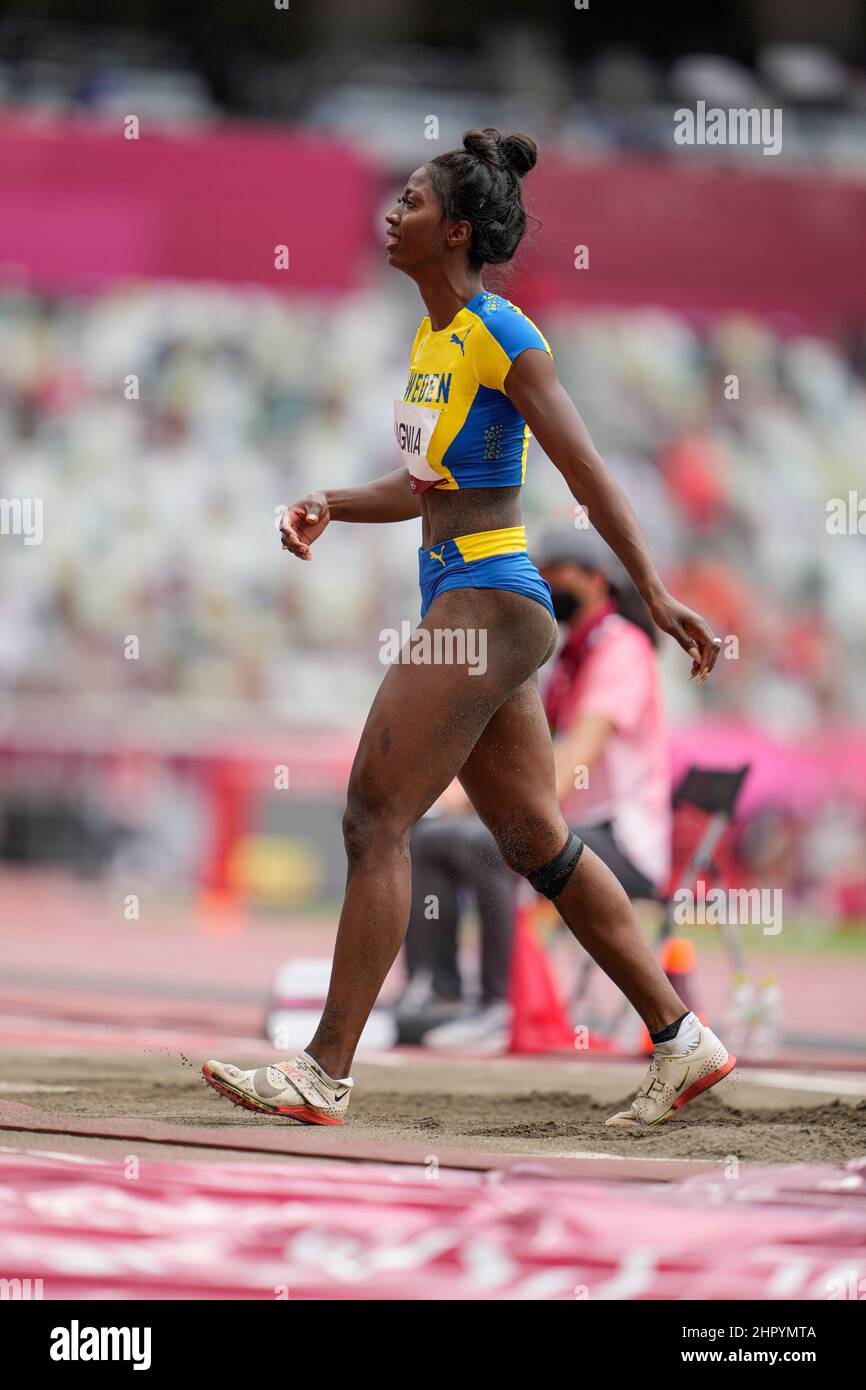 Khaddi Sagnia participating in the Tokyo 2020 Olympic Games in the long ...