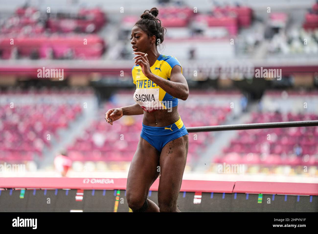 Khaddi Sagnia participating in the Tokyo 2020 Olympic Games in the long ...