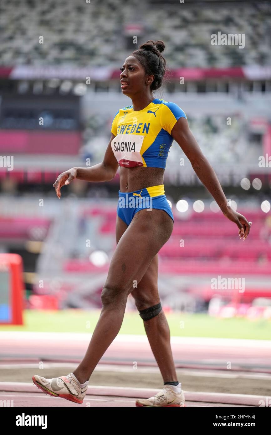 Khaddi Sagnia participating in the Tokyo 2020 Olympic Games in the long ...