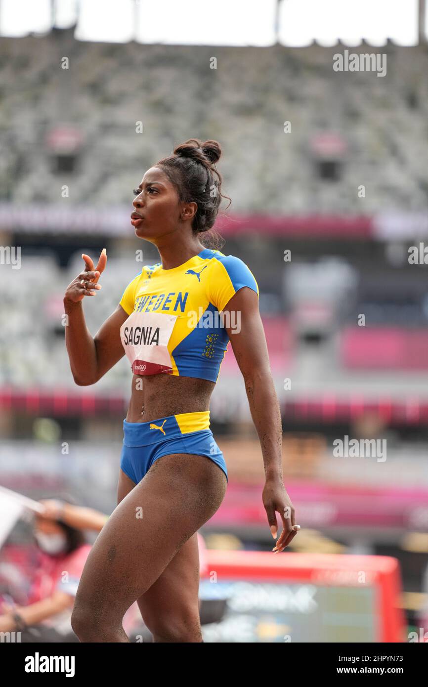 Khaddi Sagnia participating in the Tokyo 2020 Olympic Games in the long ...
