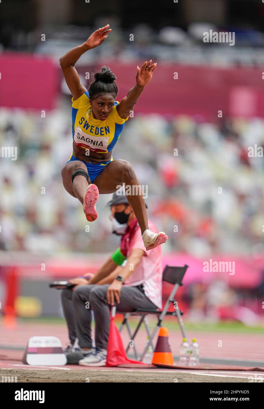 Khaddi Sagnia participating in the Tokyo 2020 Olympic Games in the long ...