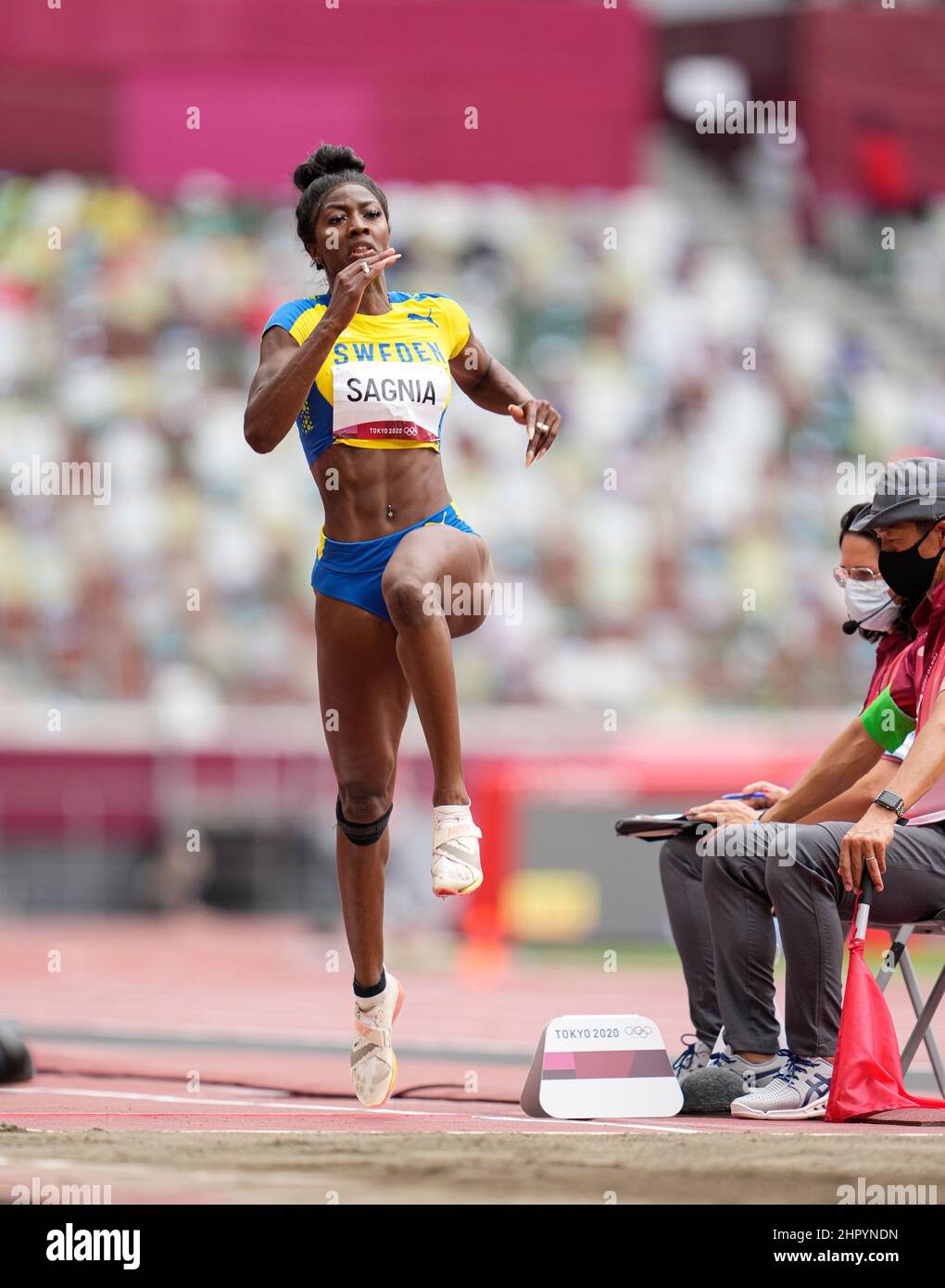 Khaddi Sagnia participating in the Tokyo 2020 Olympic Games in the long ...