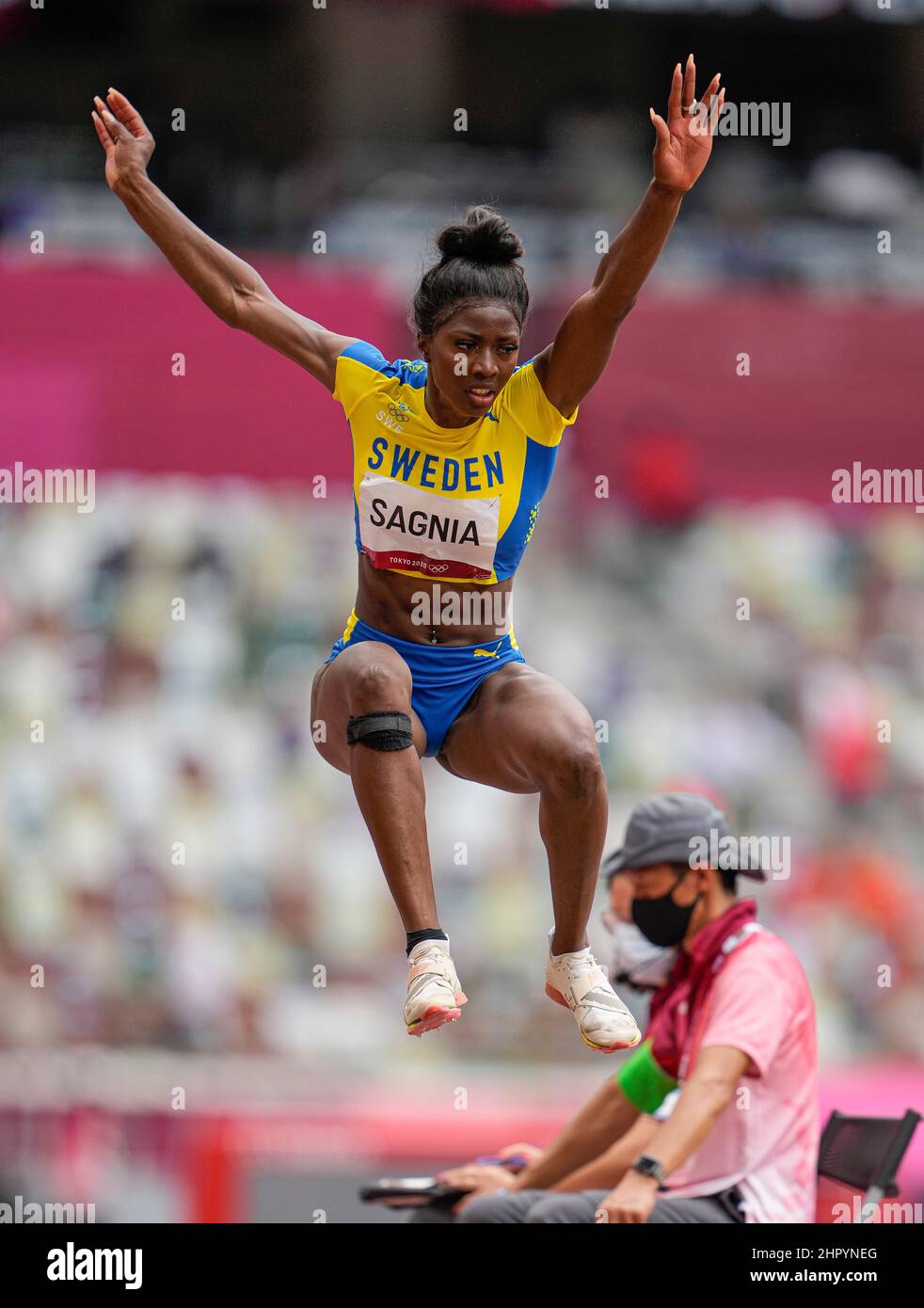 Khaddi Sagnia participating in the Tokyo 2020 Olympic Games in the long ...