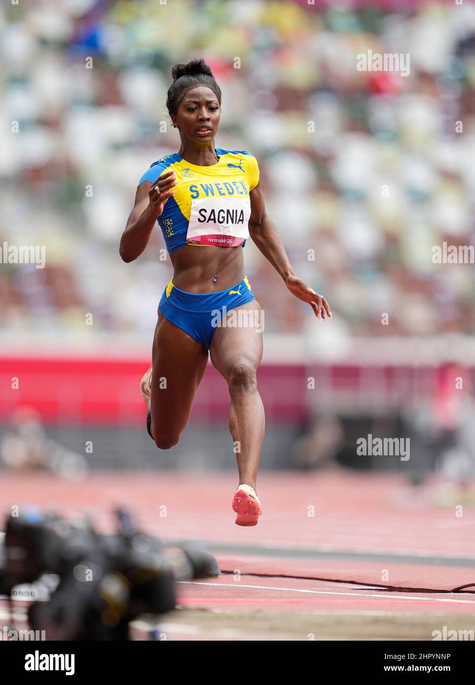 Khaddi Sagnia participating in the Tokyo 2020 Olympic Games in the long ...