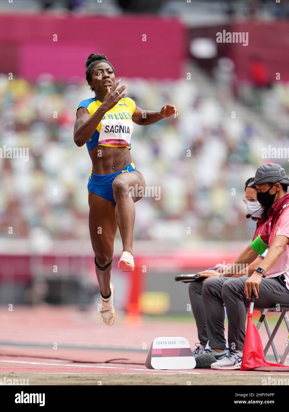Khaddi Sagnia participating in the Tokyo 2020 Olympic Games in the long ...