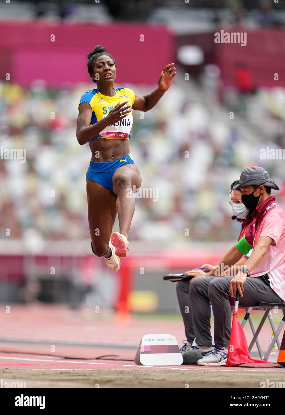 Khaddi Sagnia participating in the Tokyo 2020 Olympic Games in the long ...