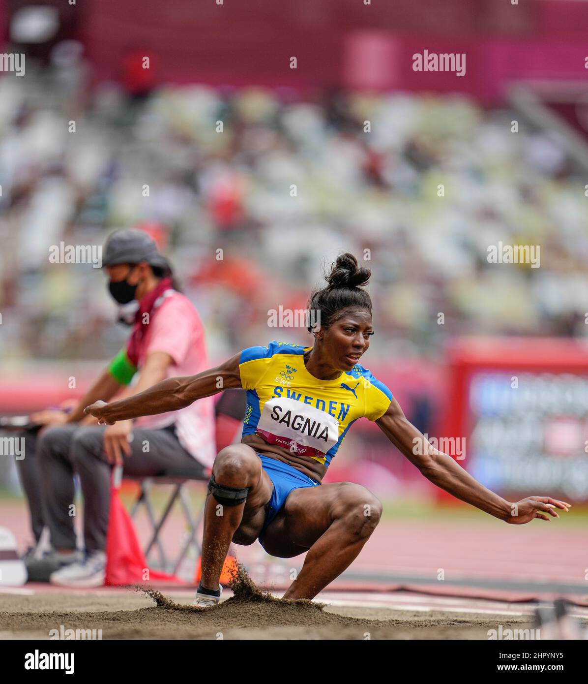Khaddi Sagnia participating in the Tokyo 2020 Olympic Games in the long ...