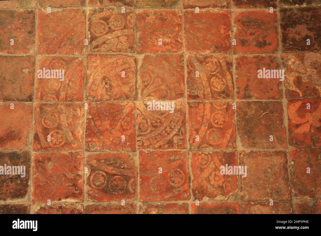 14th Century floor tiles in St Mary's church, The Street, Brook ...