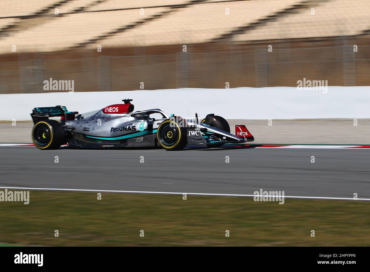 Barcelona, Spain. 24th Feb, 2022. Lewis Hamilton (GBR) - Mercedes W13 E ...