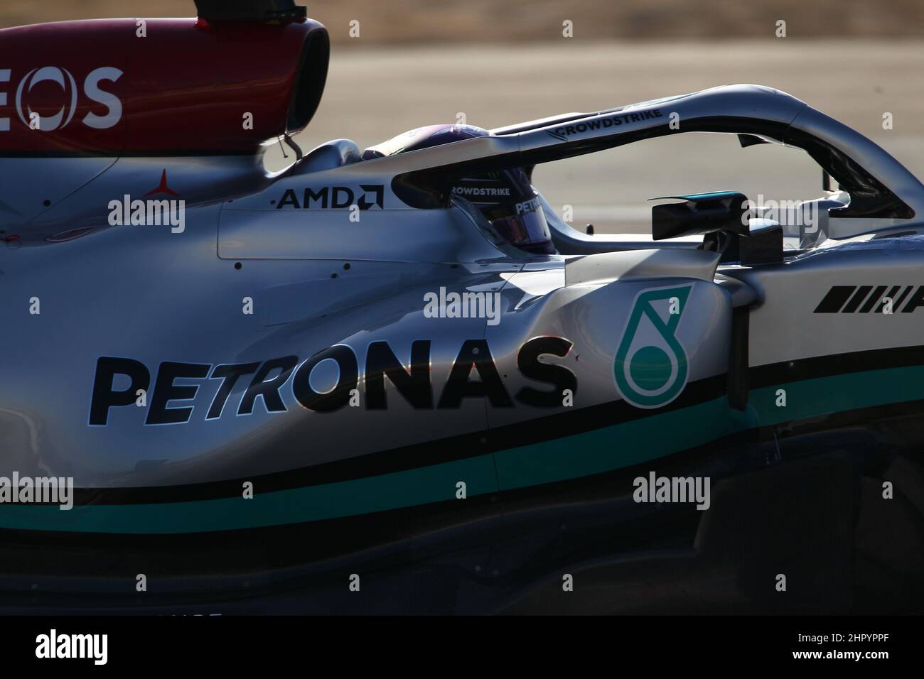 Barcelona, Spain. 24th Feb, 2022. Lewis Hamilton (GBR) - Mercedes W13 E ...