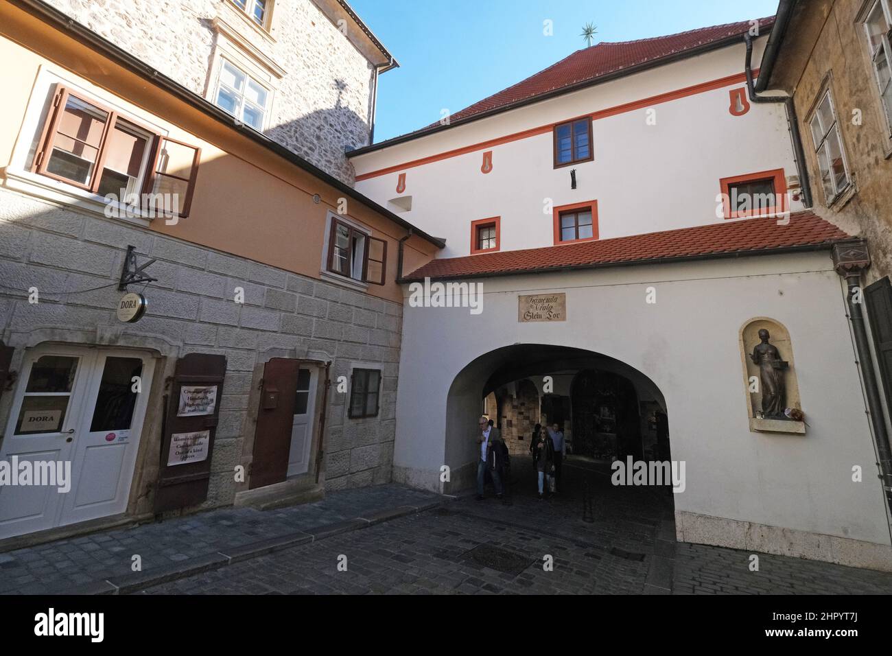 The famous Stone Gate (Kamenita Vrata), medieval structure, the last of ...