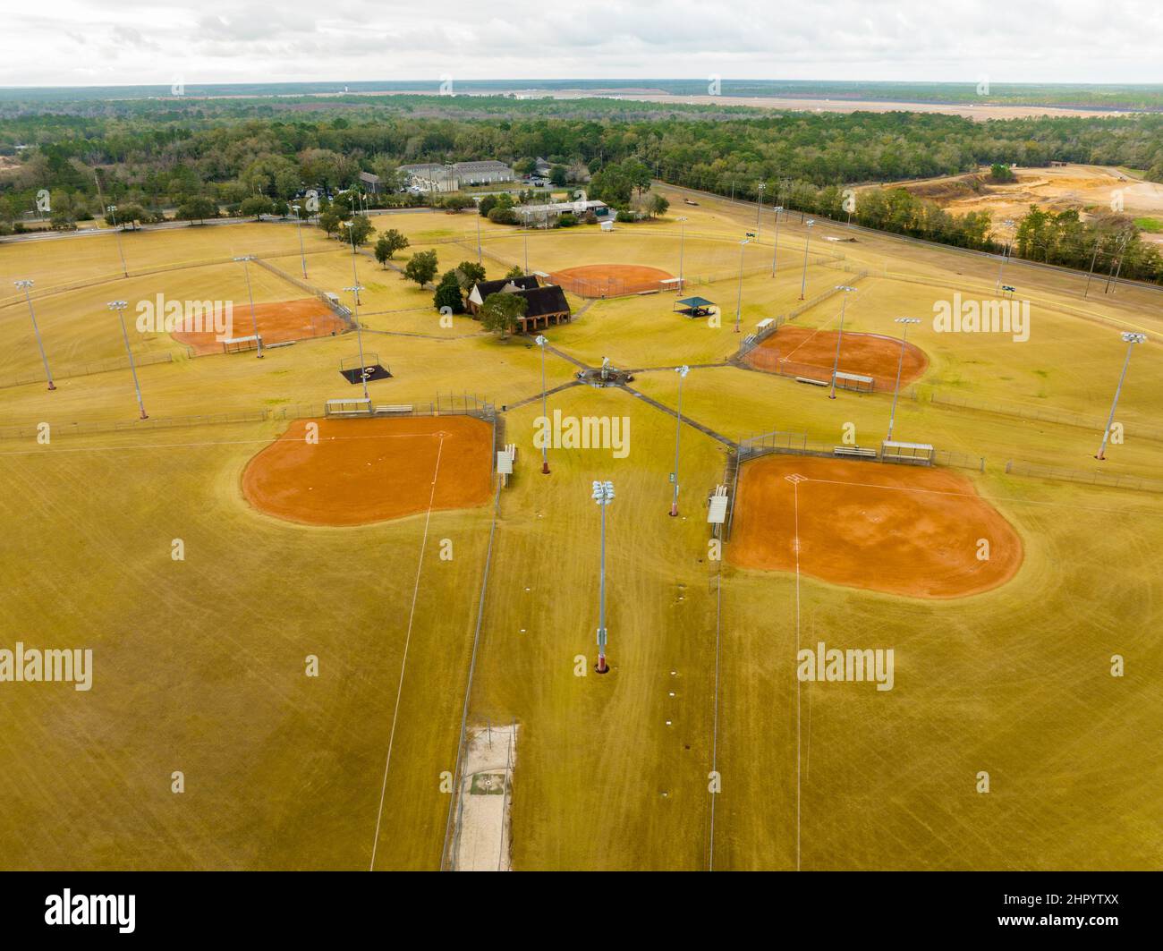 Aerial photo of baseball fields Stock Photo - Alamy