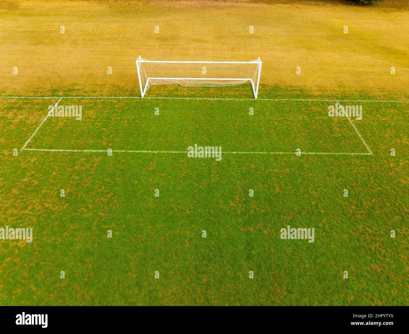 Aerial drone photo of soccer fields Stock Photo - Alamy