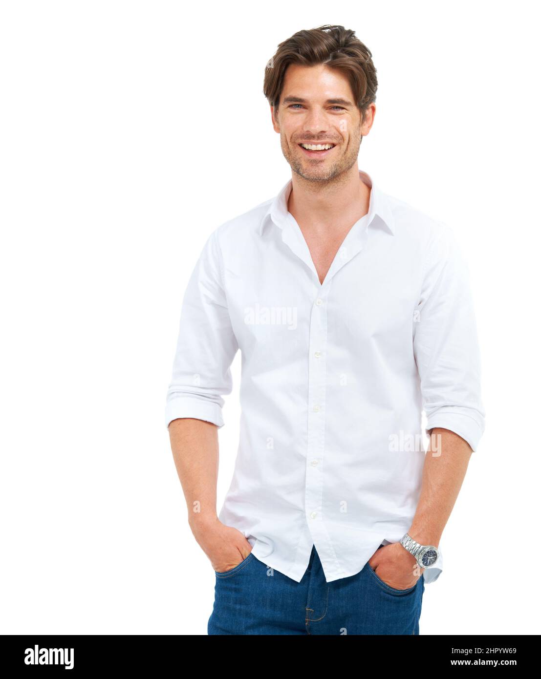 Ruggedly handsome company for your mens health message. Studio shot of ...