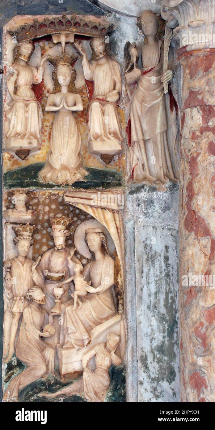 High altar in the Shrine of Our Lady of Carsko polje in Cara, Croatia ...