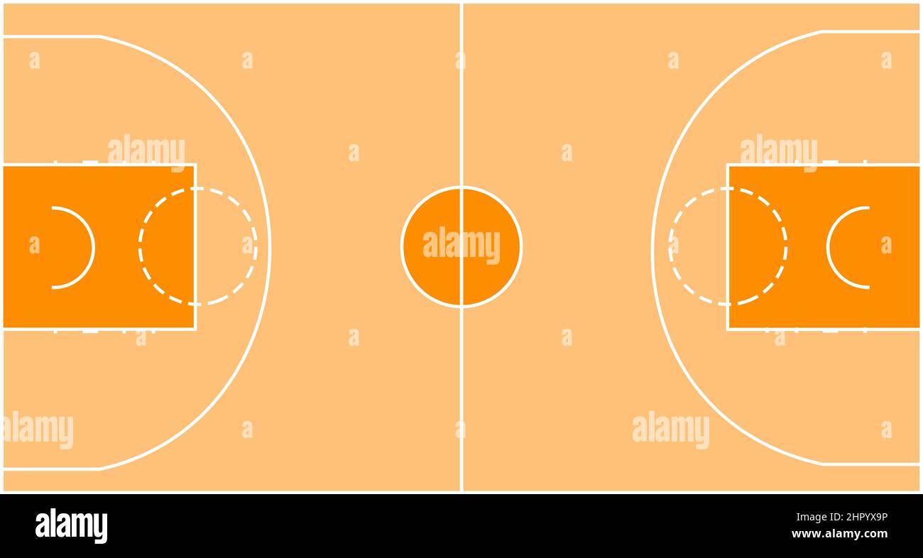 Top view of a basketball court.3d render Stock Photo - Alamy