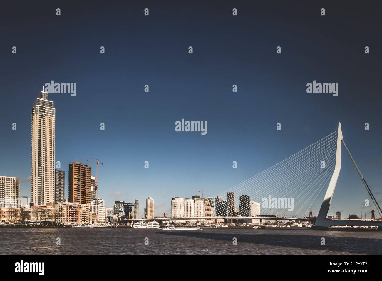 Rotterdam, The Netherlands - February 23, 2022: Skyline of Rotterdam ...