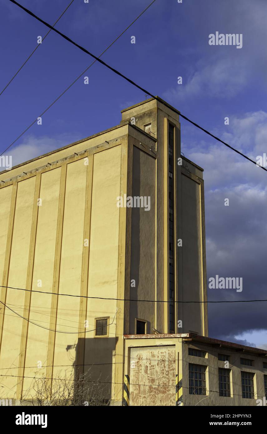 Silo factory exterior, construction and architecture, manufacturing ...