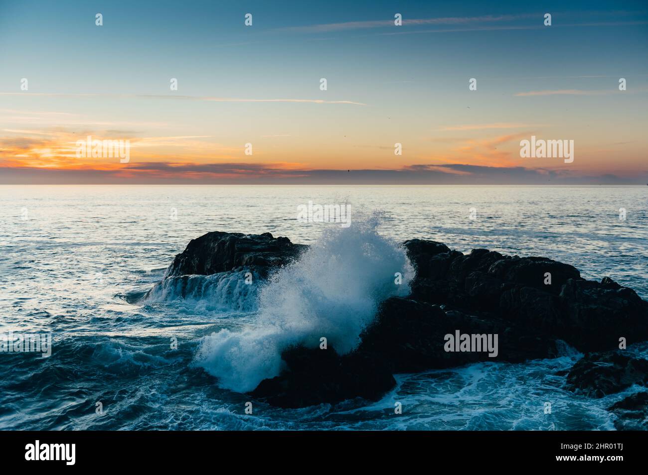 Sunset over the Atlantic Ocean Stock Photo - Alamy