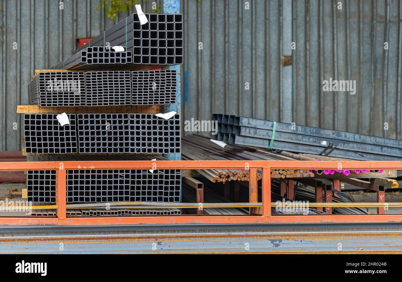 Metal steel tubes square profiles hi-res stock photography and images ...