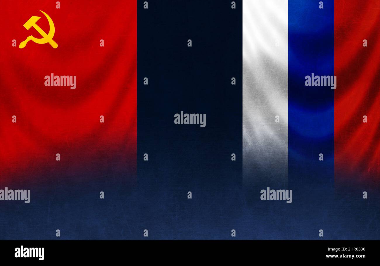 Flags of Soviet Union and Russia Stock Photo - Alamy