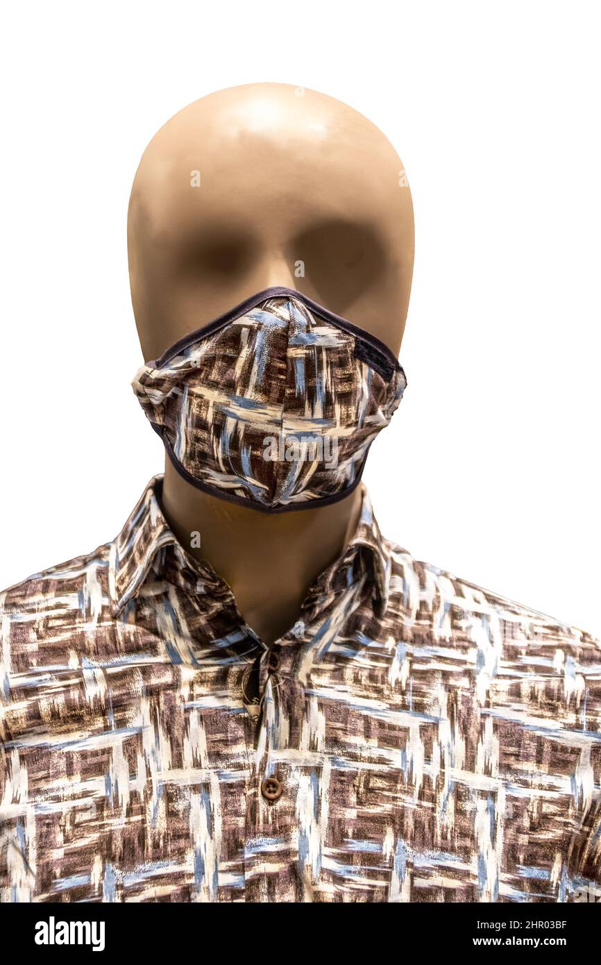 featureless maniquin with matching print shirt and mask isolated on ...