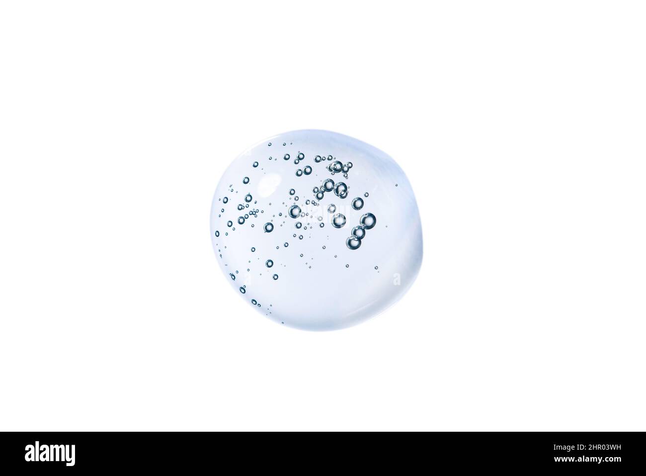 Drop of cosmetic cream, serum with transparent gel texture with micro ...