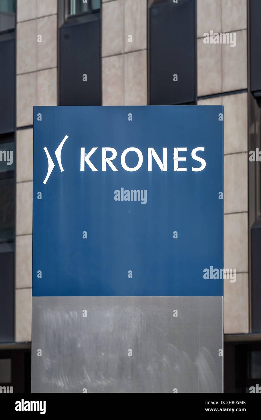 Neutraubling, Germany. 24th Feb, 2022. The logo of Krones AG stands in ...