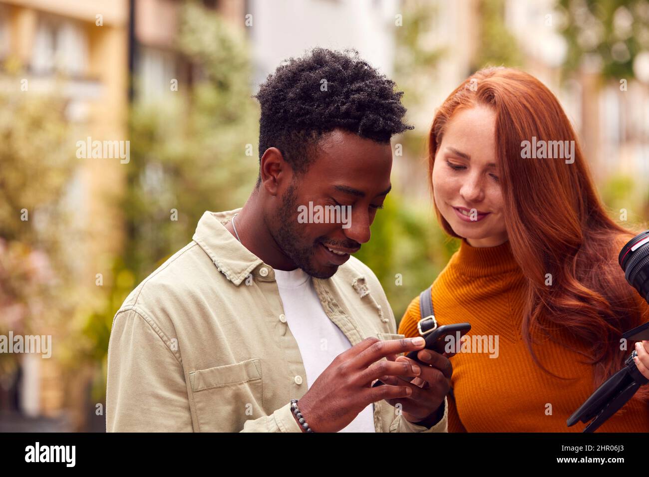 Male vlogger filming through hi-res stock photography and images - Alamy