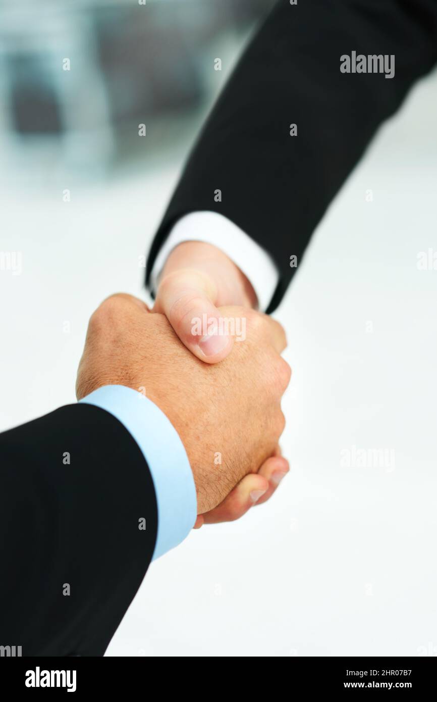 The start of something successful. Cropped shot of two businessmen ...