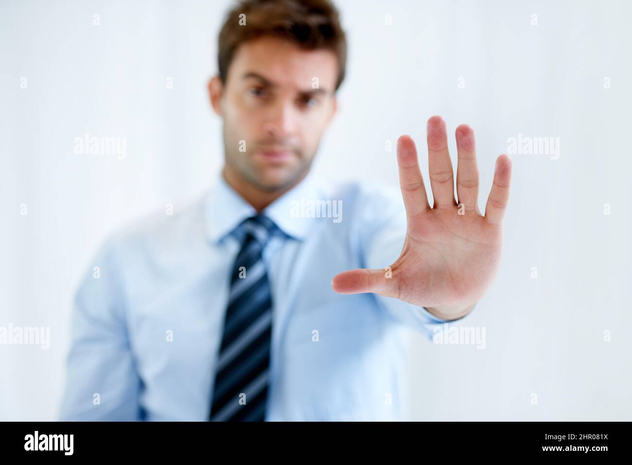 Know your limits. Portrait of a businessman with a stern expression and ...