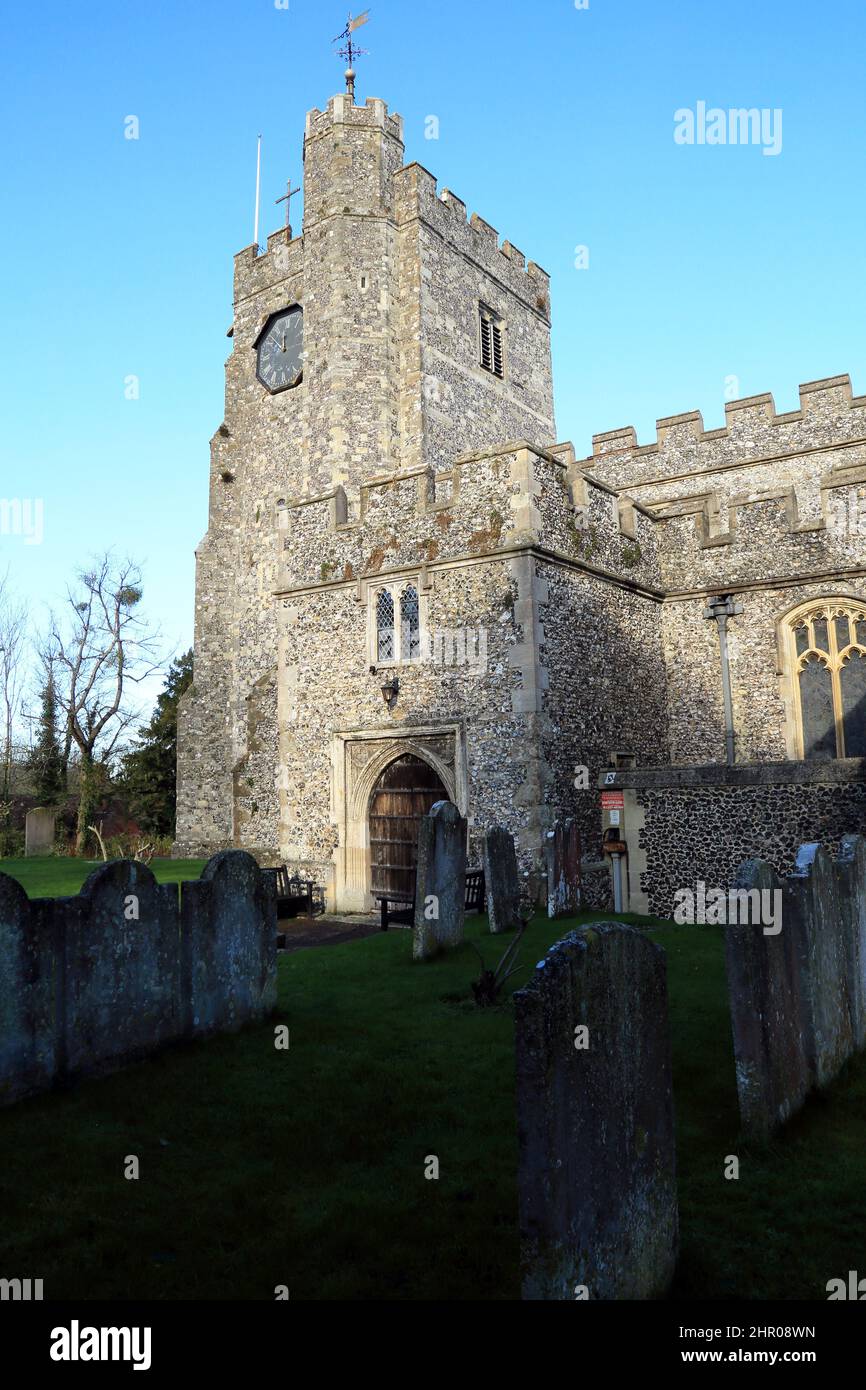 View of St Marys church, Chilham, Canterbury, Kent, England, United ...