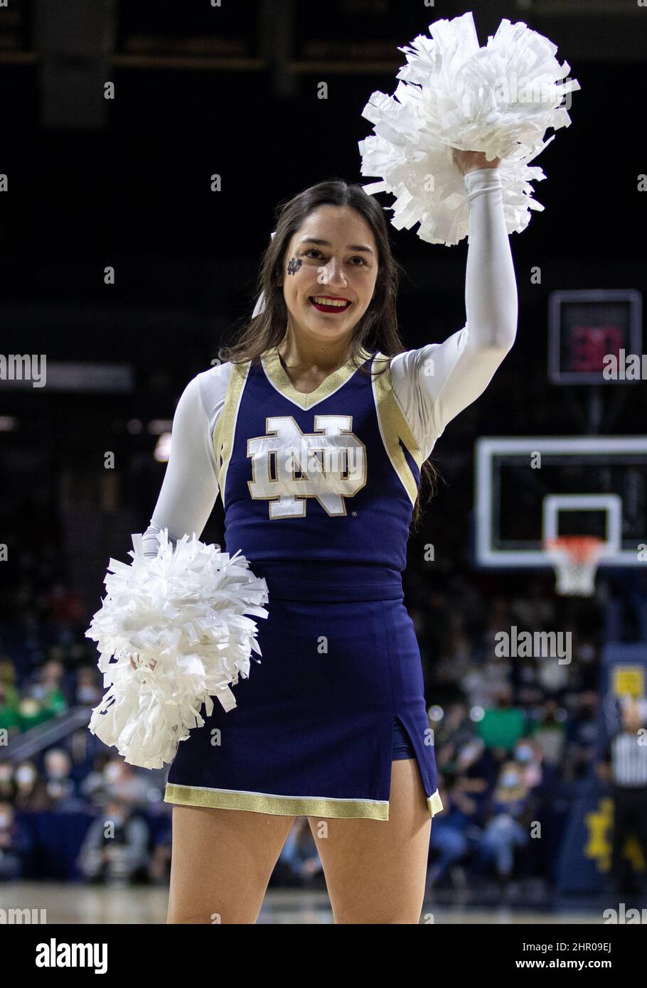 South Bend, Indiana, USA. 23rd Feb, 2022. Notre Dame cheerleader ...