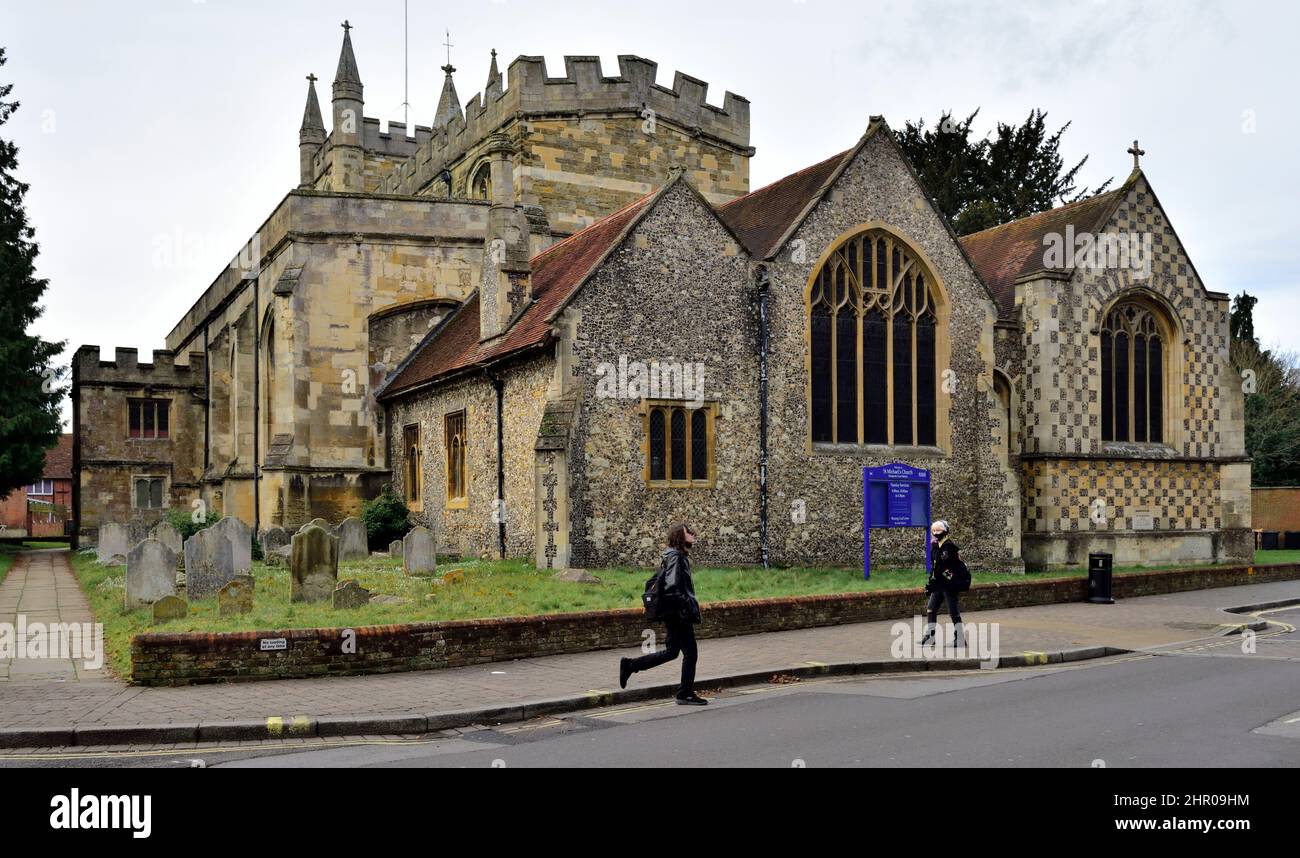 St Michael's Church, Basingstoke, Hampshire, UK outside the Festival ...