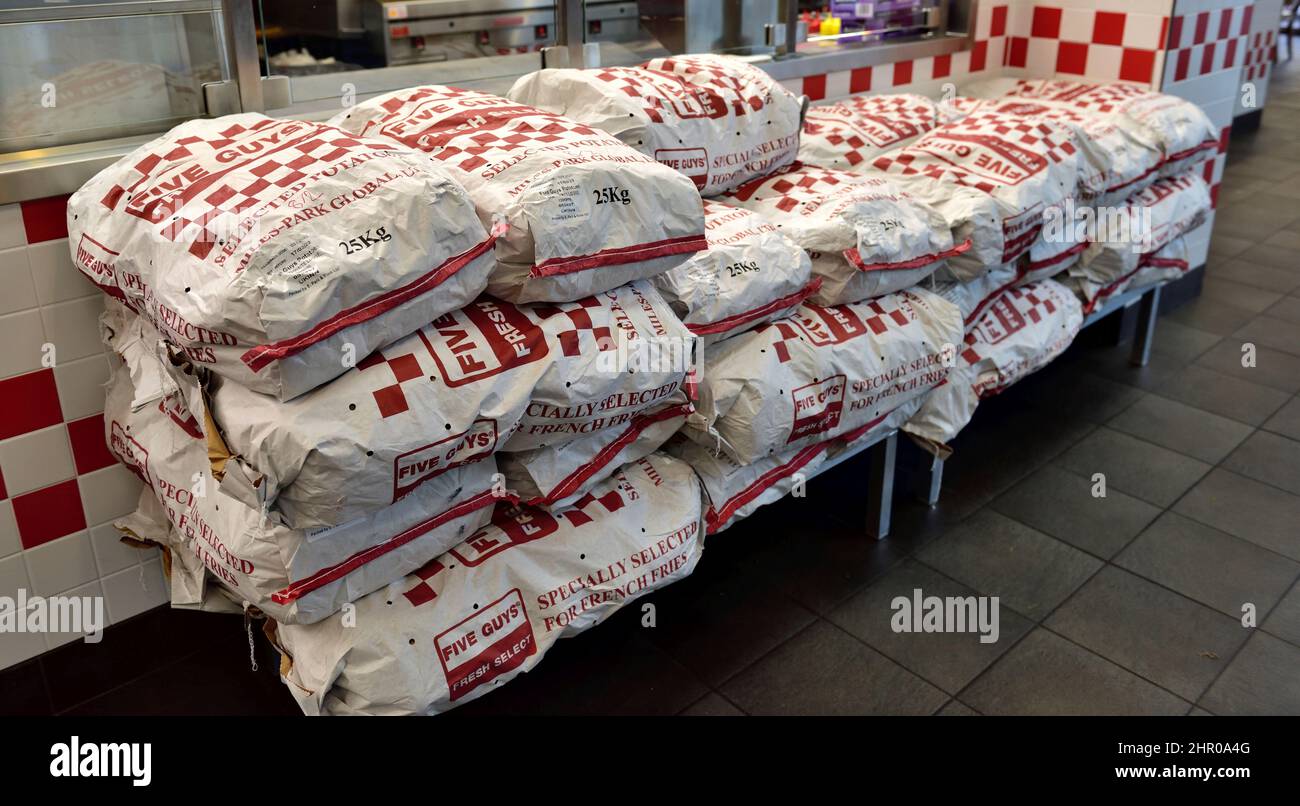 Sack of selected potatoes for Five Guys restaurant fries, UK Stock ...