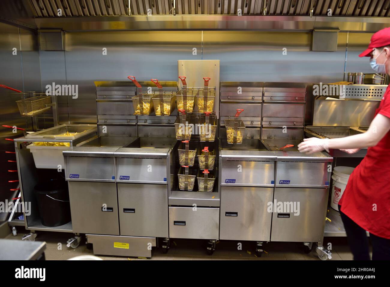 Inside Five Guys Burgers and Fries fast food restaurant in Festival ...