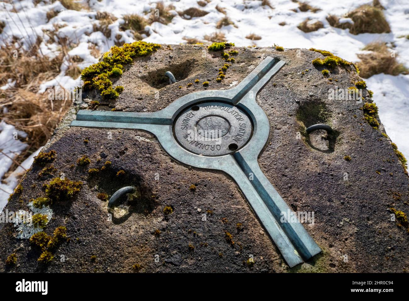 Trig triangulation point pillar mapping landscape summit concrete ...
