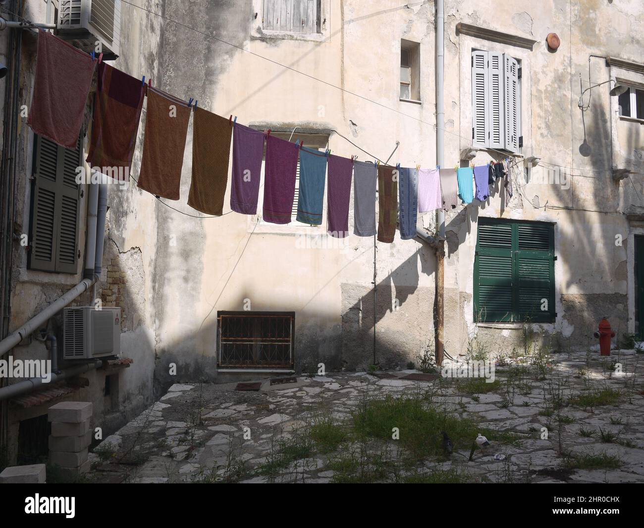 Greek washing line Stock Photo - Alamy