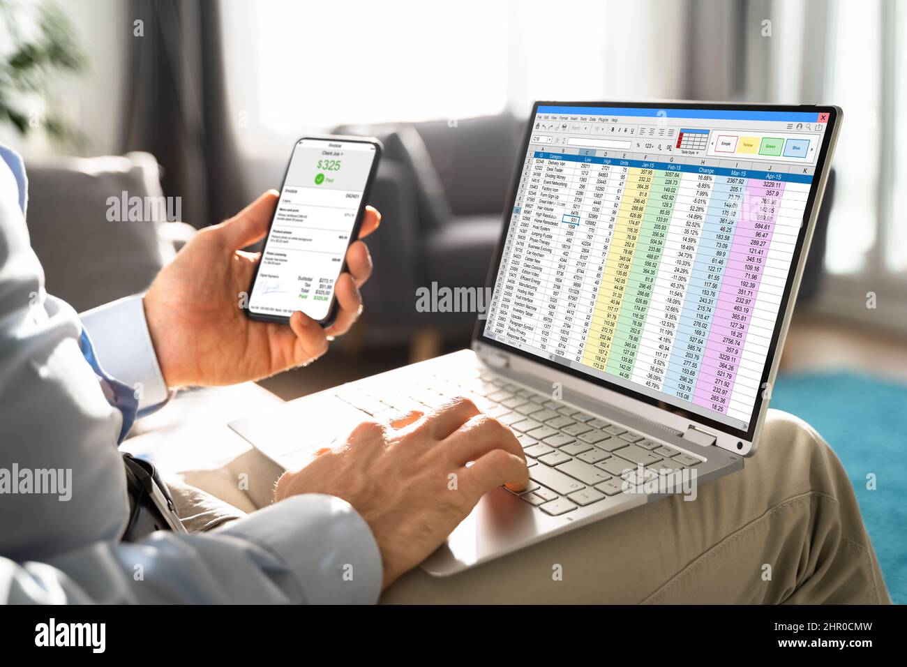 Digital Electronic Bill And Accountant E Invoice On Laptop Stock Photo ...