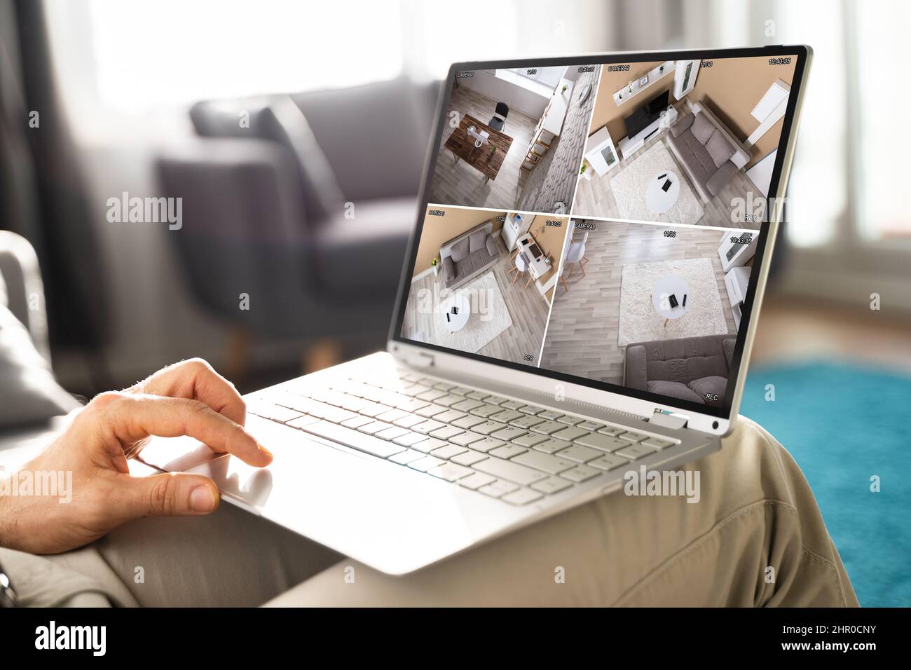 CCTV Security Camera Surveillance Footage On Laptop Stock Photo - Alamy