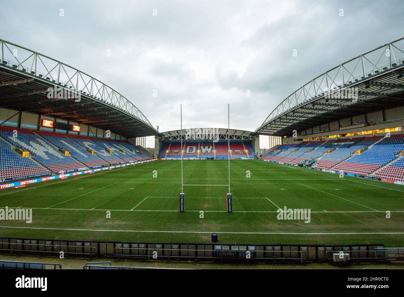 General view of The DW Stadium, Home of Wigan Warriors Stock Photo - Alamy