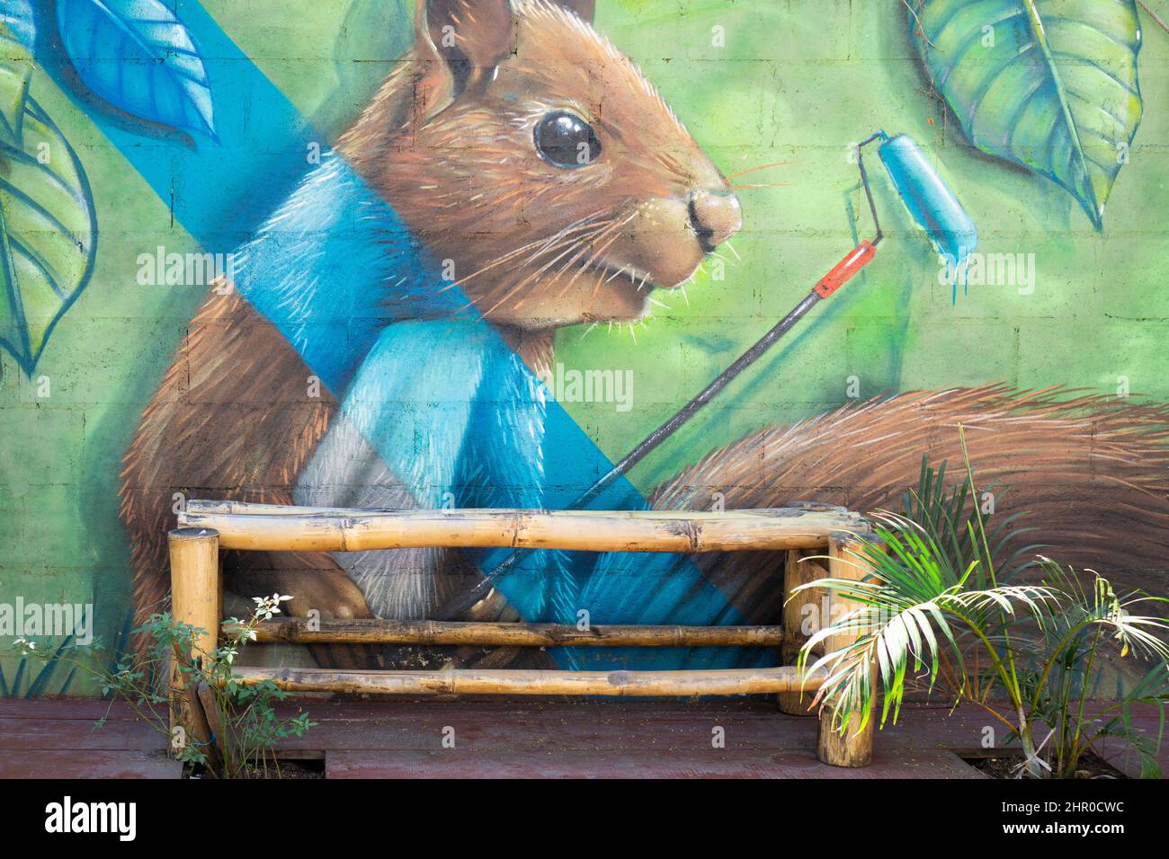 El Tunco, El Salvador - January 28 2022: Mural painting in El Tunco ...