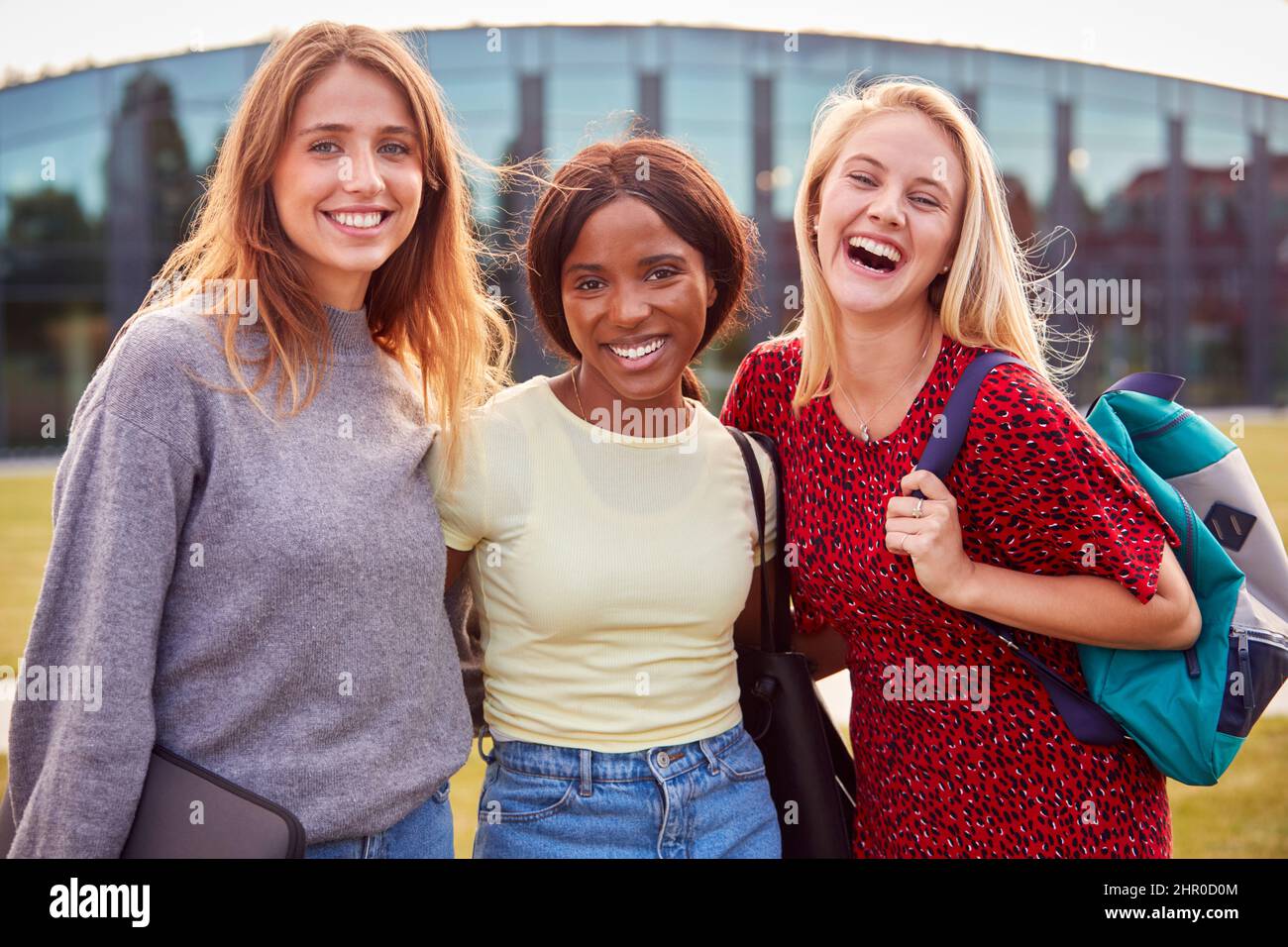 Portrait Of Three Female University Or College Student Standing ...