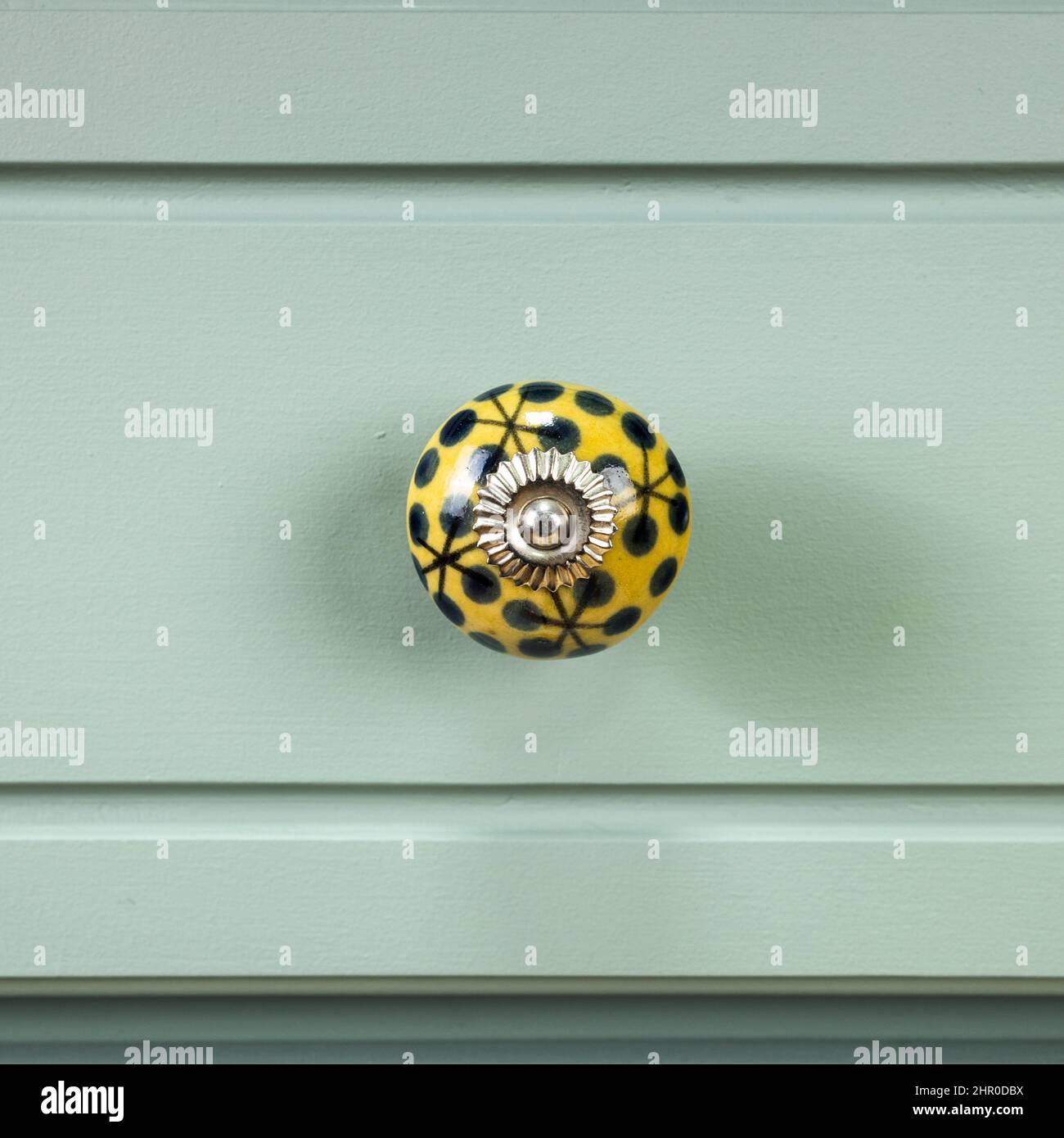 Green chest of drawers after renovation painted in color Stock Photo ...