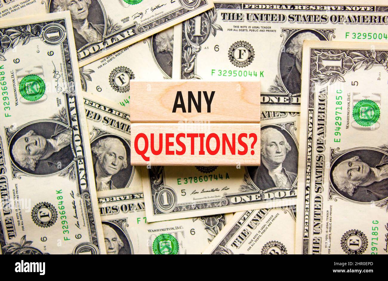 Any questions symbol. Concept words Any questions on wooden blocks on a ...