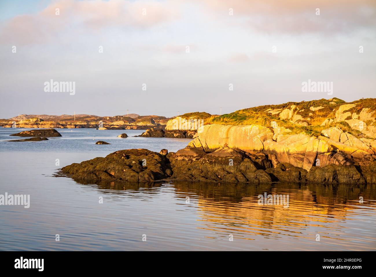 The beautiful coast at Burtonport harbour, Donegal - Ireland Stock ...