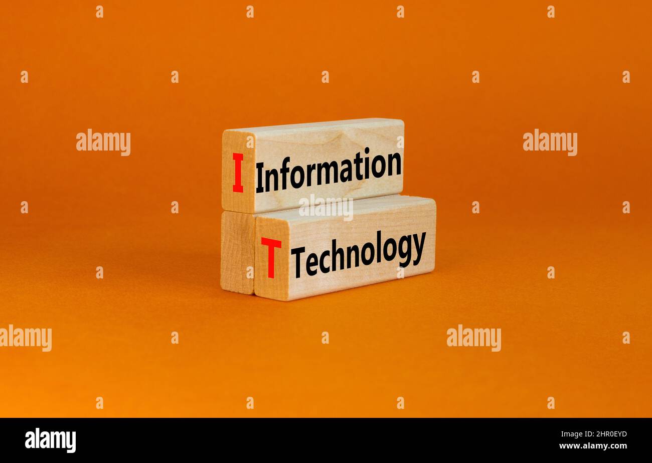 IT information technology symbol. Concept words IT information ...